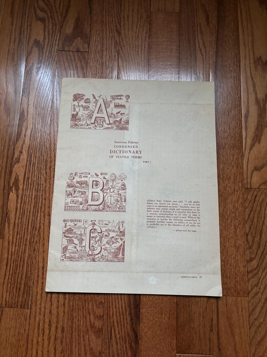 1950's American Fabrics Condensed Dictionary of Textile Terms Part I ...