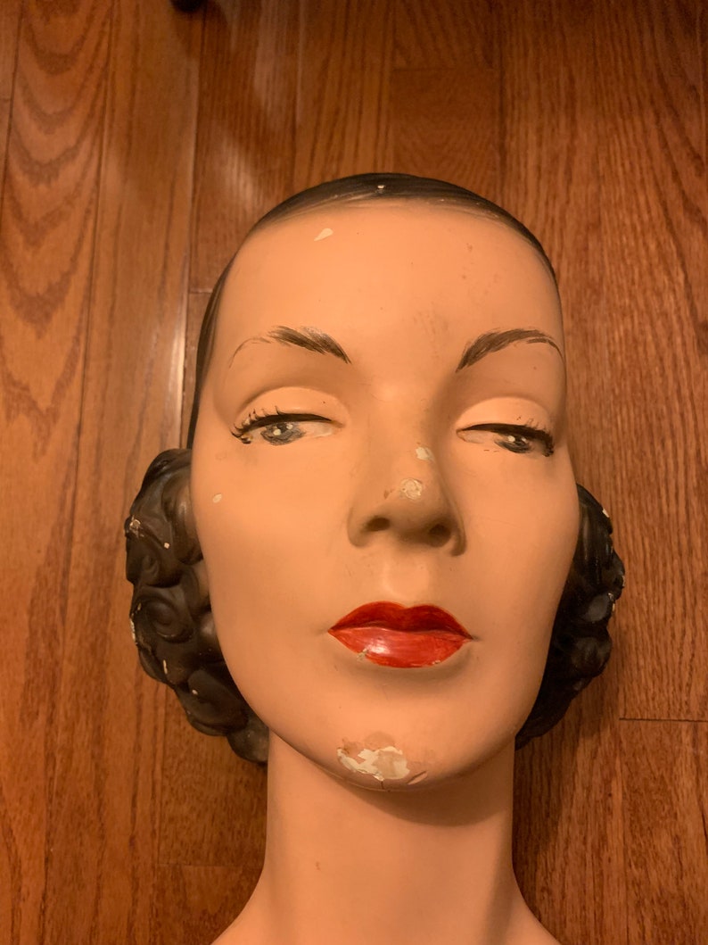 1940's Mannequin Head, Woman's 3D Plaster Head, Great Color - Etsy