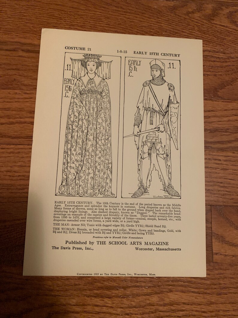 1923 Costume Design by Eudora Sellner, 24 Plates, 48 Different Costumes ...
