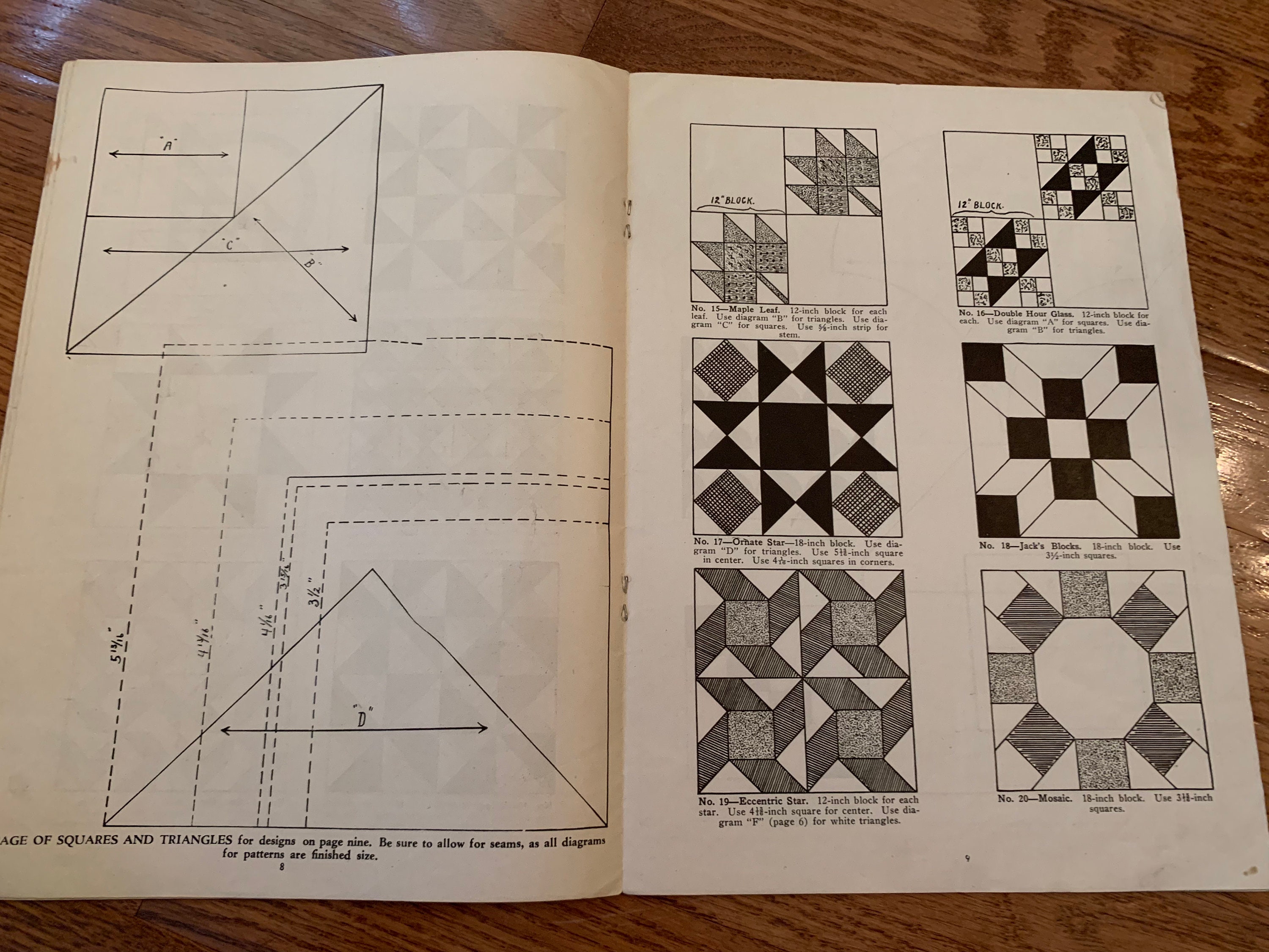 1931 Grandmother's Patchwork Quilt Designs, Book No. 20, W.L.M Clark ...