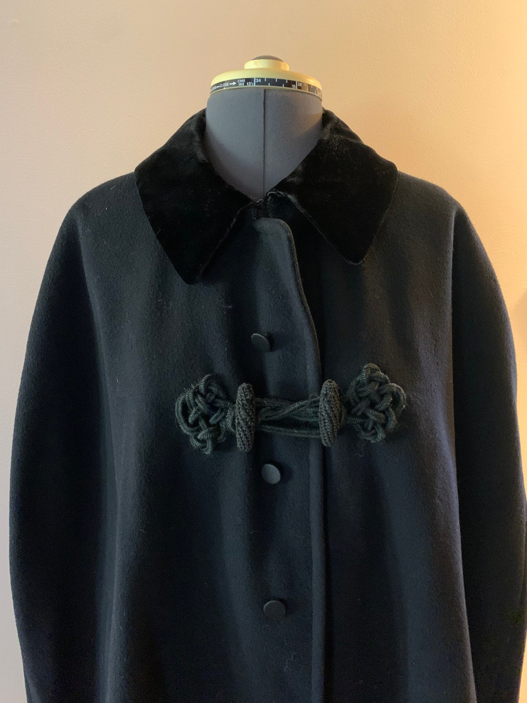 Rare 1910's WWI Red Cross Wool With Velvet Collar Cape, Labeled the ...