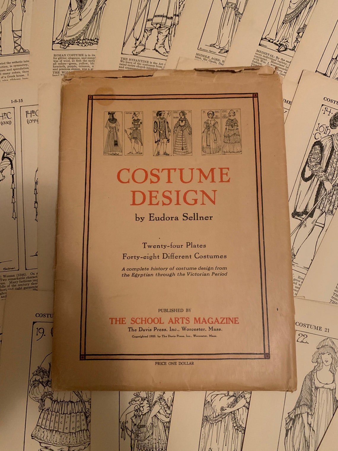 1923 Costume Design by Eudora Sellner, 24 Plates, 48 Different Costumes ...