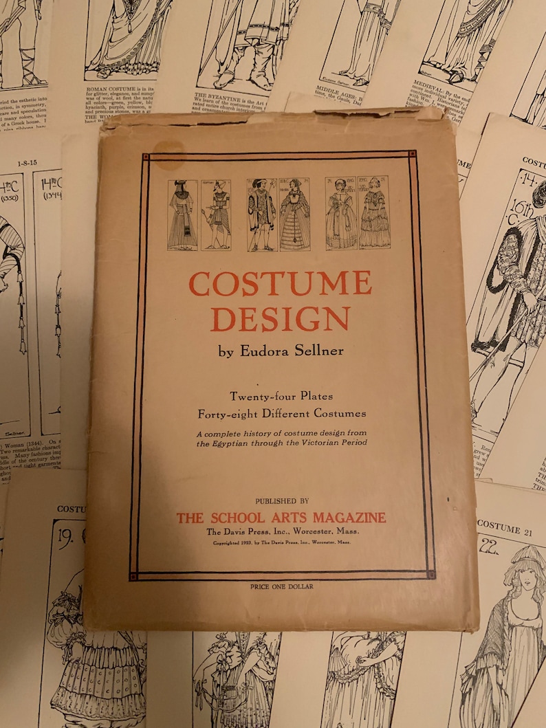 1923 Costume Design by Eudora Sellner, 24 Plates, 48 Different Costumes ...