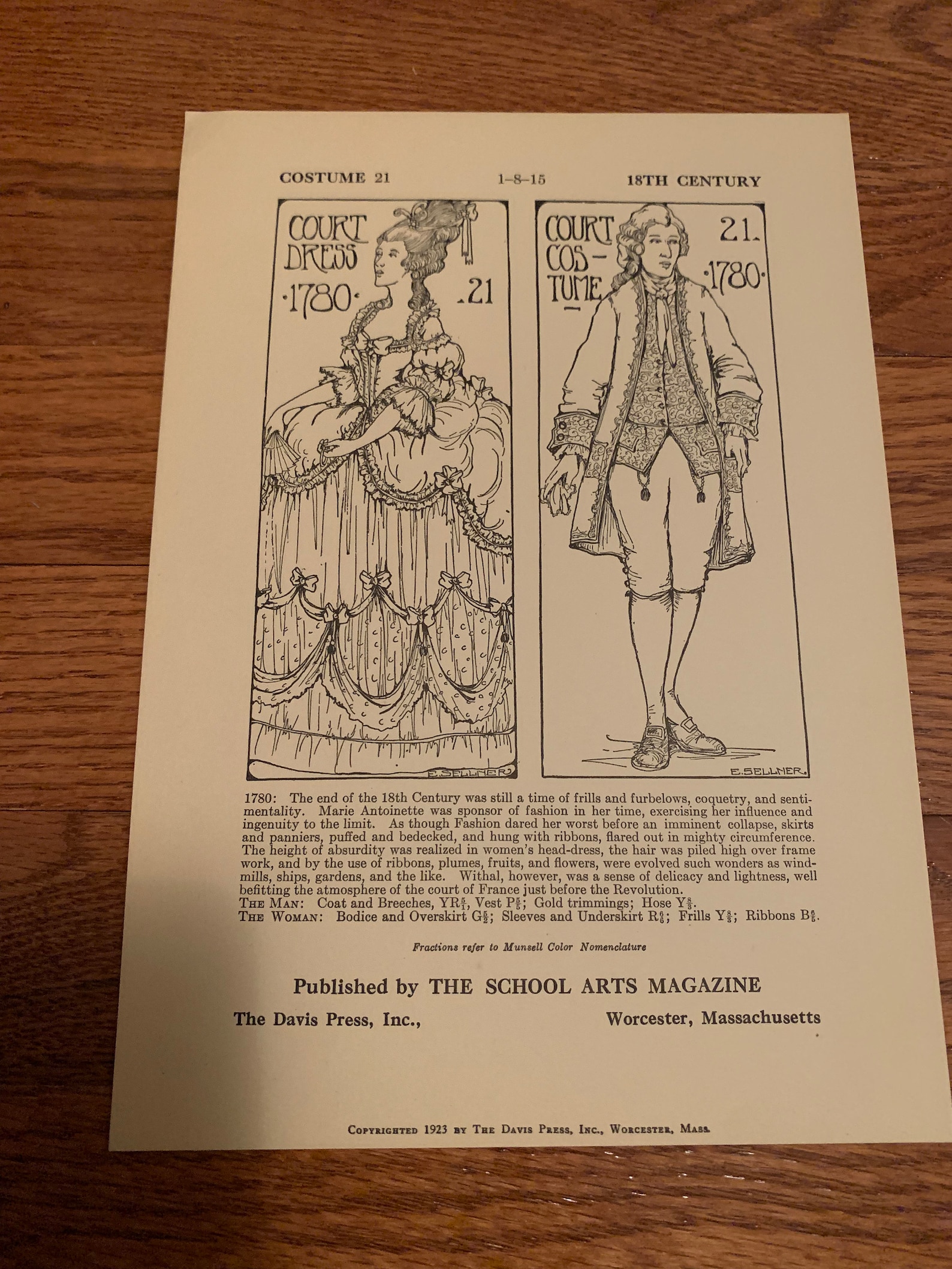1923 Costume Design by Eudora Sellner, 24 Plates, 48 Different Costumes ...