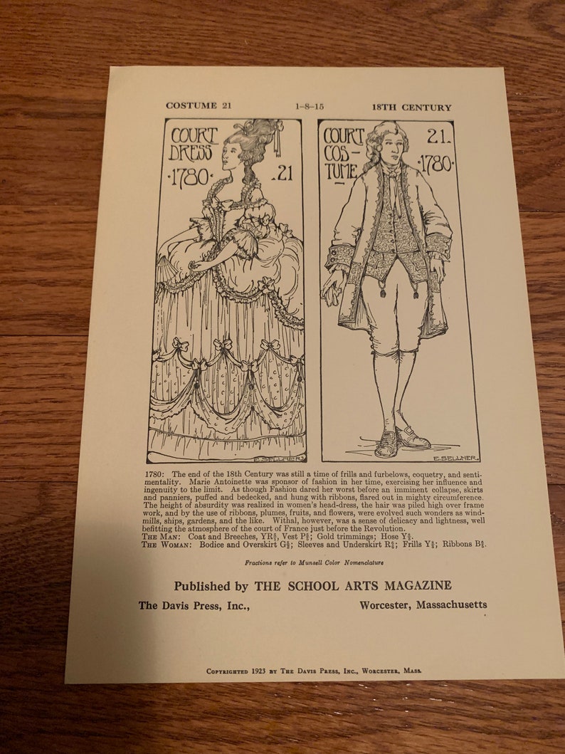 1923 Costume Design by Eudora Sellner 24 Plates 48 Different - Etsy