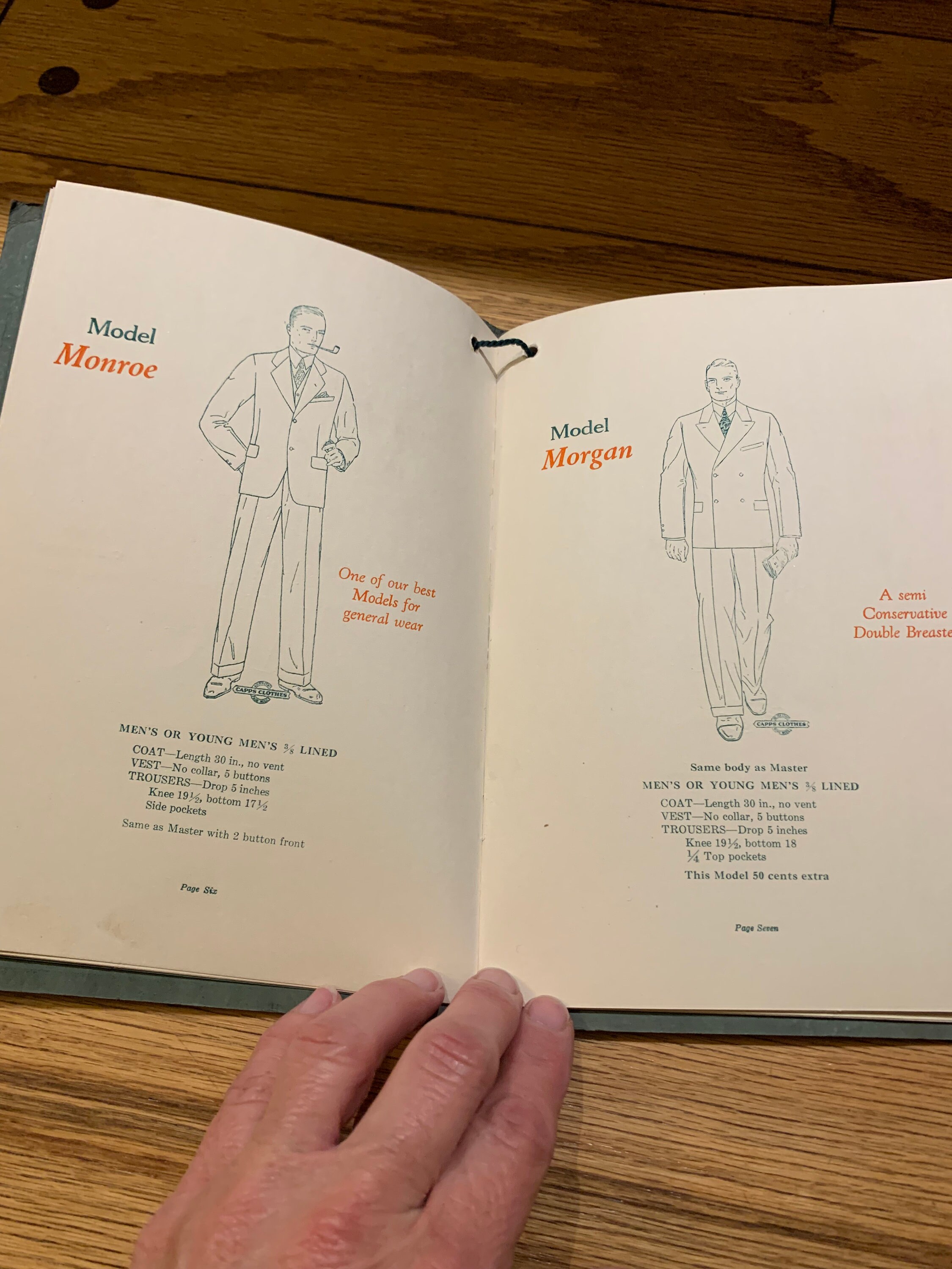 RARE 1927-28 J. Capps and Sons, Capps Clothes Salesman's Sample Autumn ...