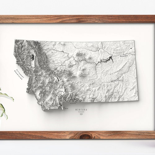 Montana Vintage Map Print Montana Map Usa State Map Art Etsy