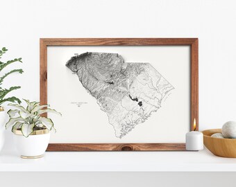South Carolina Map/ Art Print / Wall Decor - Etsy