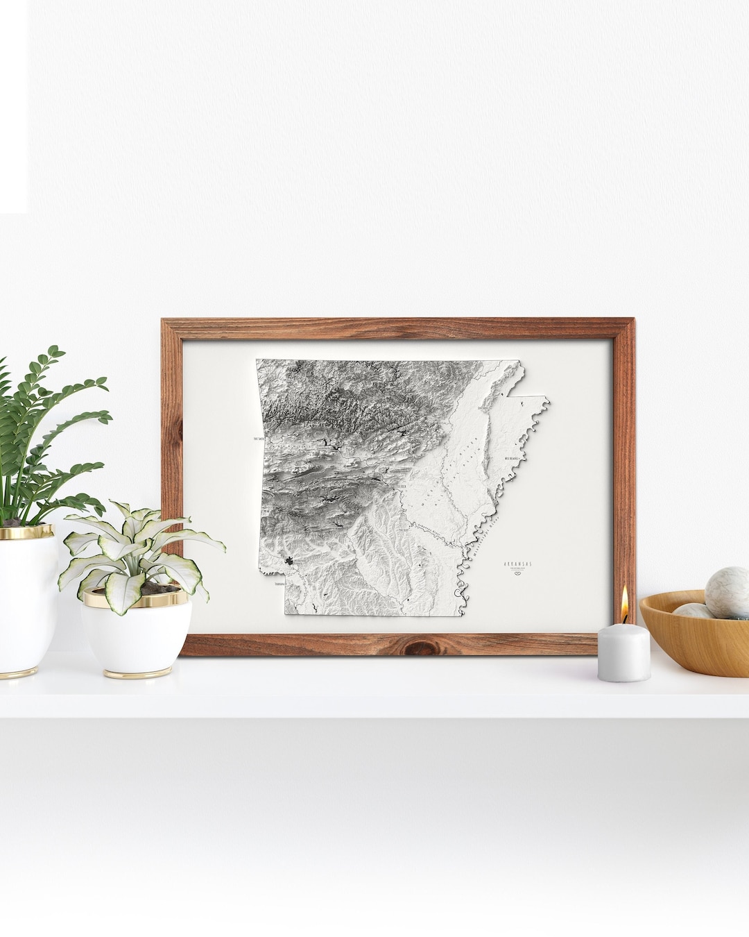 Arkansas Map, Arkansas Wall Art, Topographic Map, Arkansas Decor ...