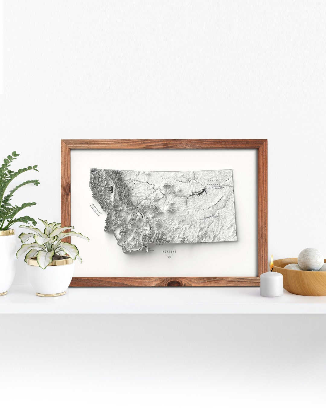 Montana Map, Montana Wall Art, Topographic Map, Map of Montana, Montana ...