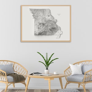 Missouri Map, Missouri Wall Art, Topographic Map, Missouri Decor ...
