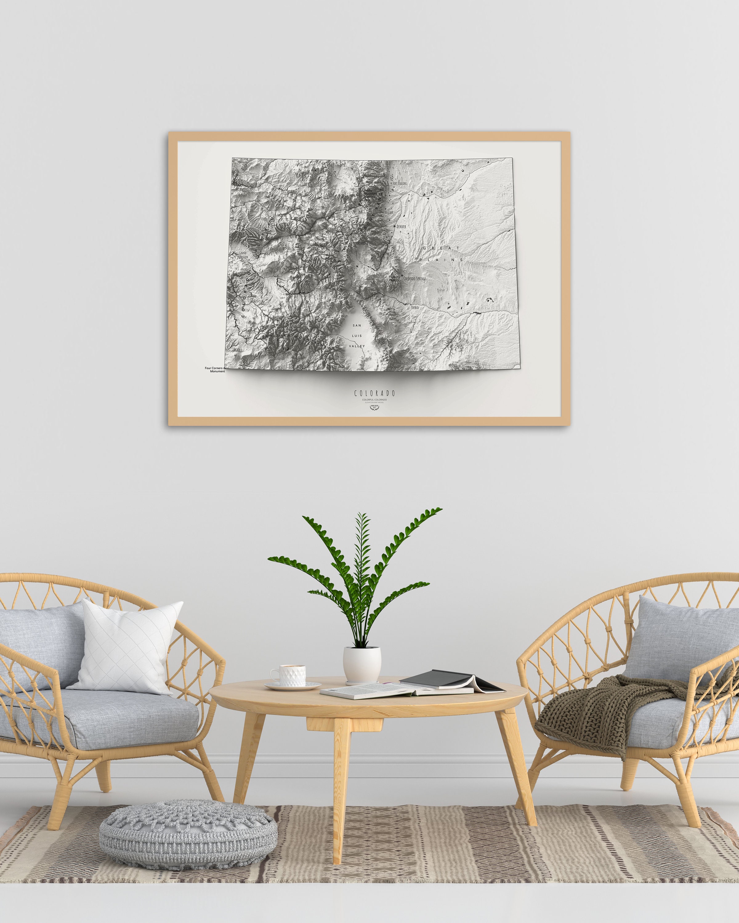 Colorado Map, Colorado Wall Art, Topographic Map, Colorado Decor ...