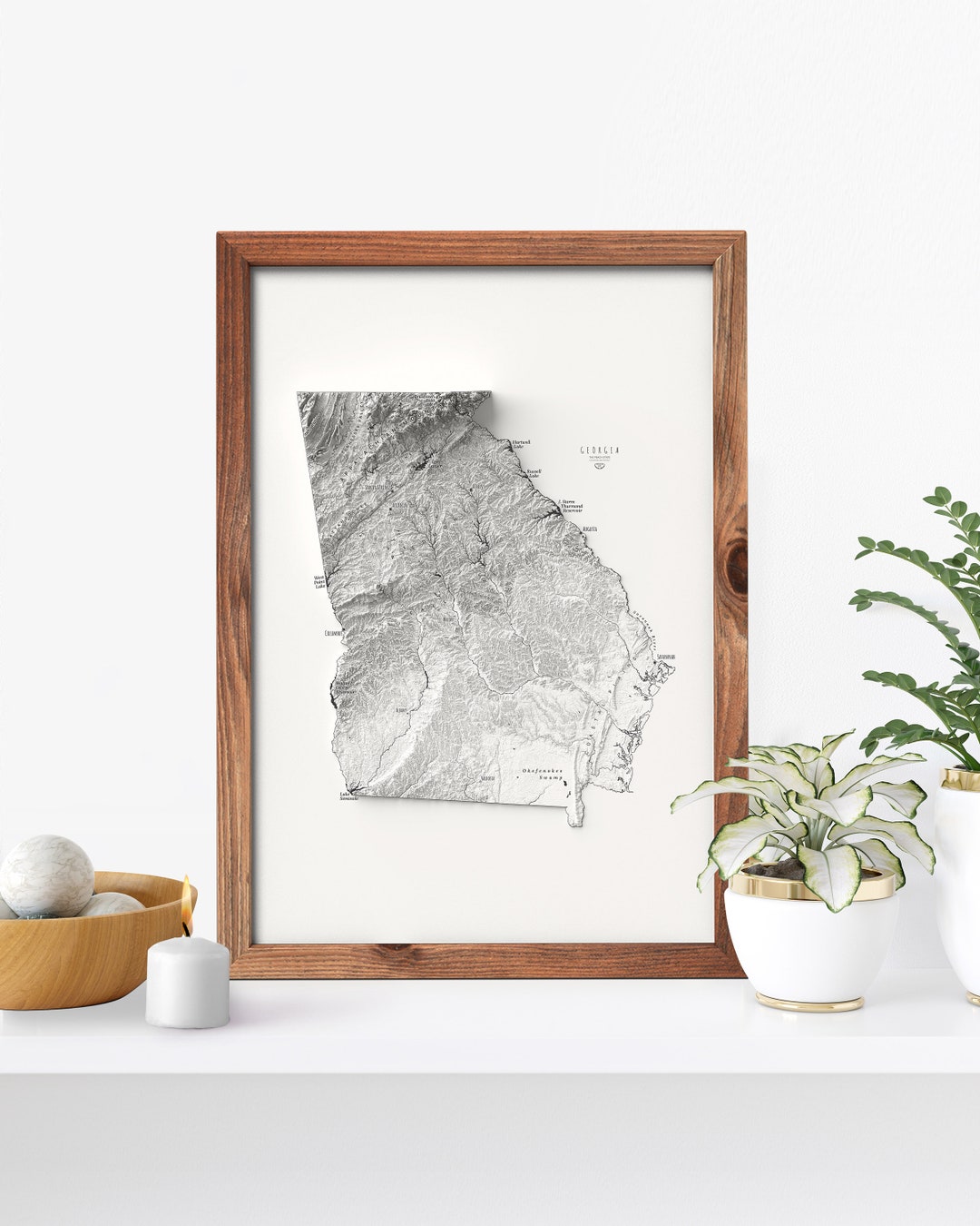 Georgia Map, Georgia Wall Art, Topographic Map, Georgia Gifts, Georgia ...