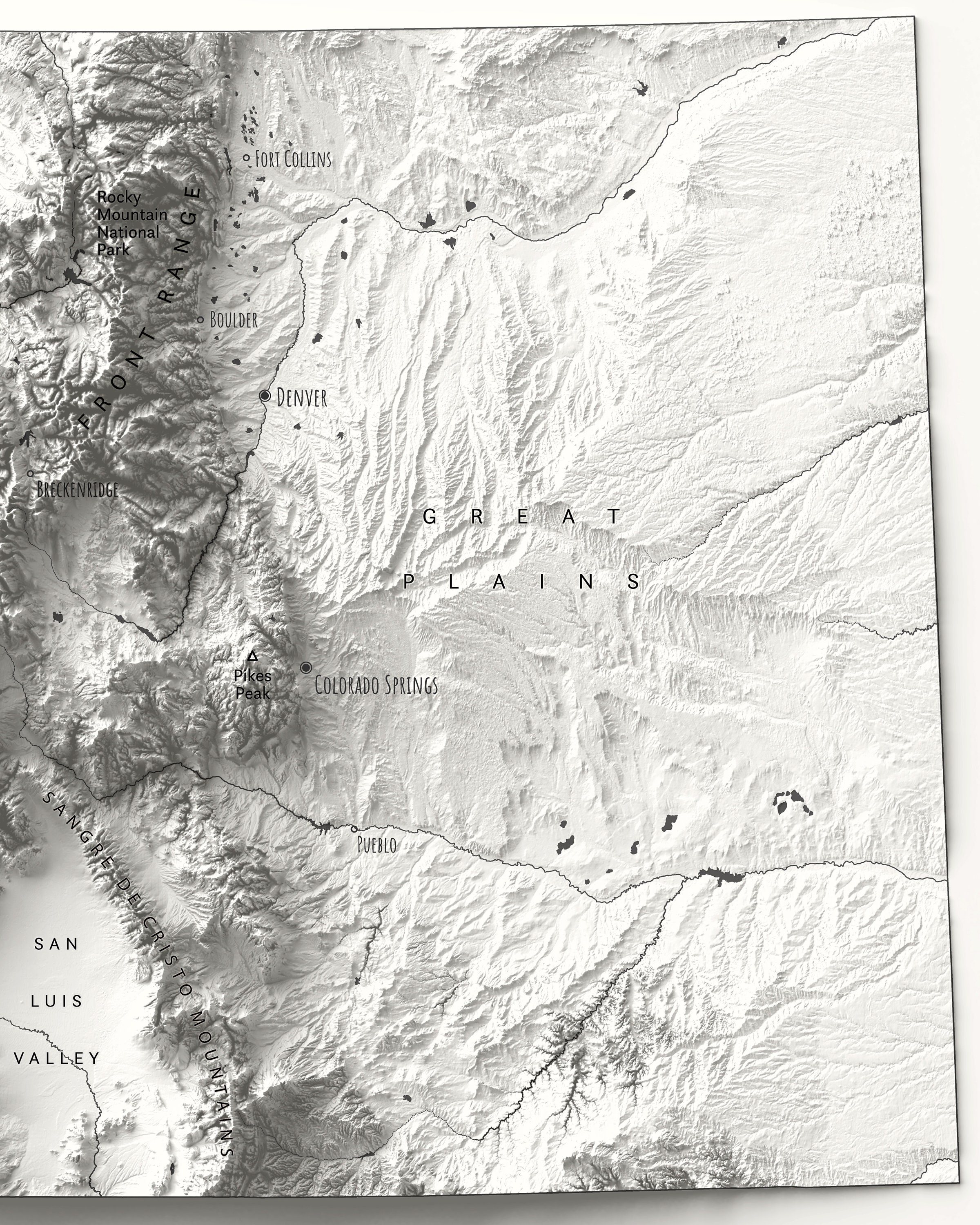 Colorado Map Colorado Wall Art Topographic Map Colorado - Etsy