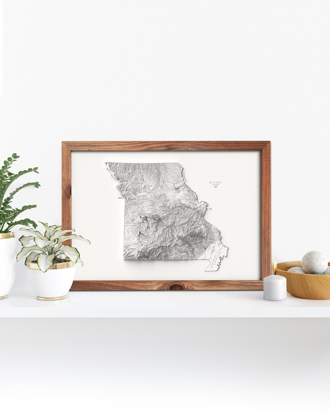 Missouri Map, Missouri Wall Art, Topographic Map, Missouri Decor ...