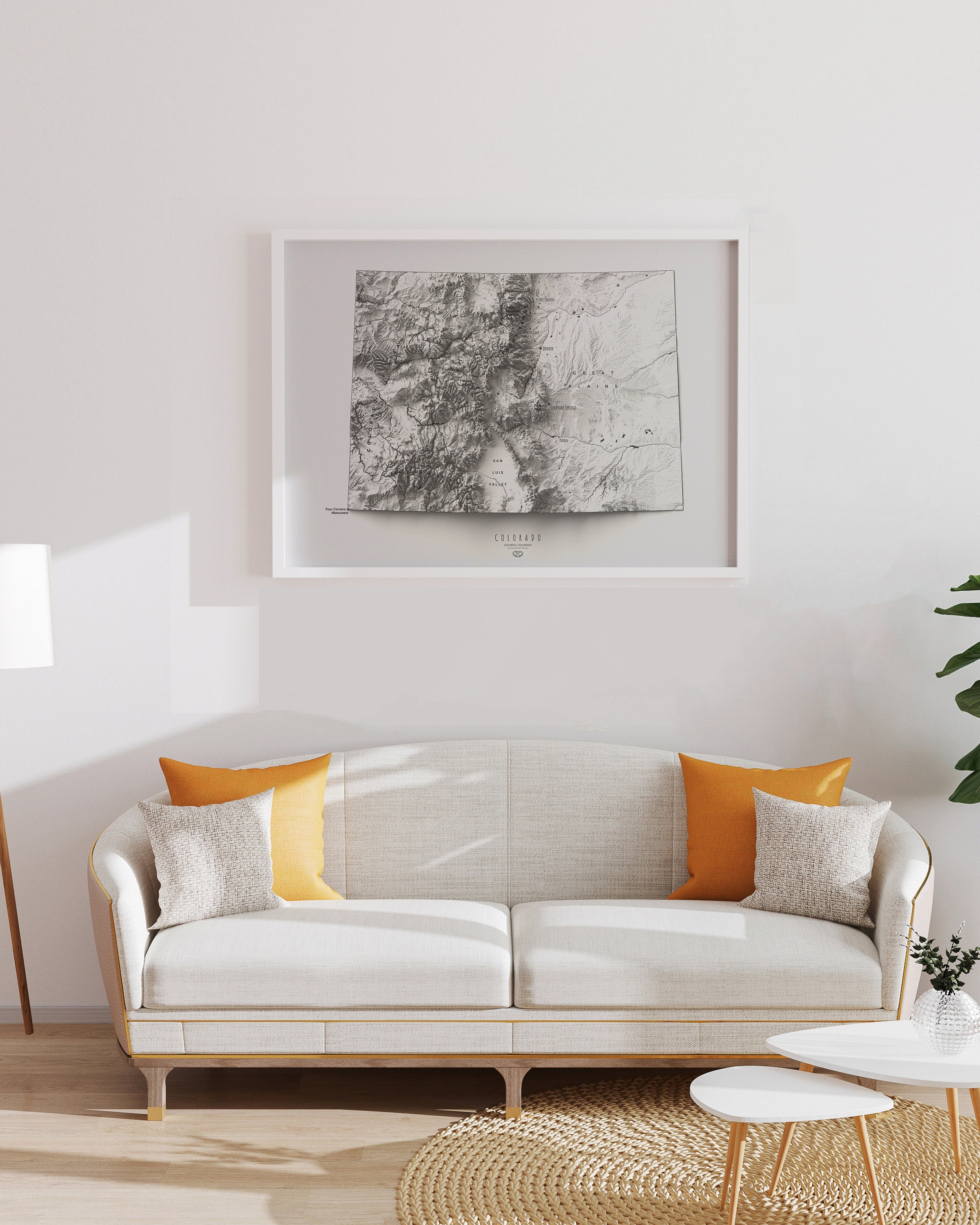 Colorado Map Colorado Wall Art Topographic Map Colorado - Etsy