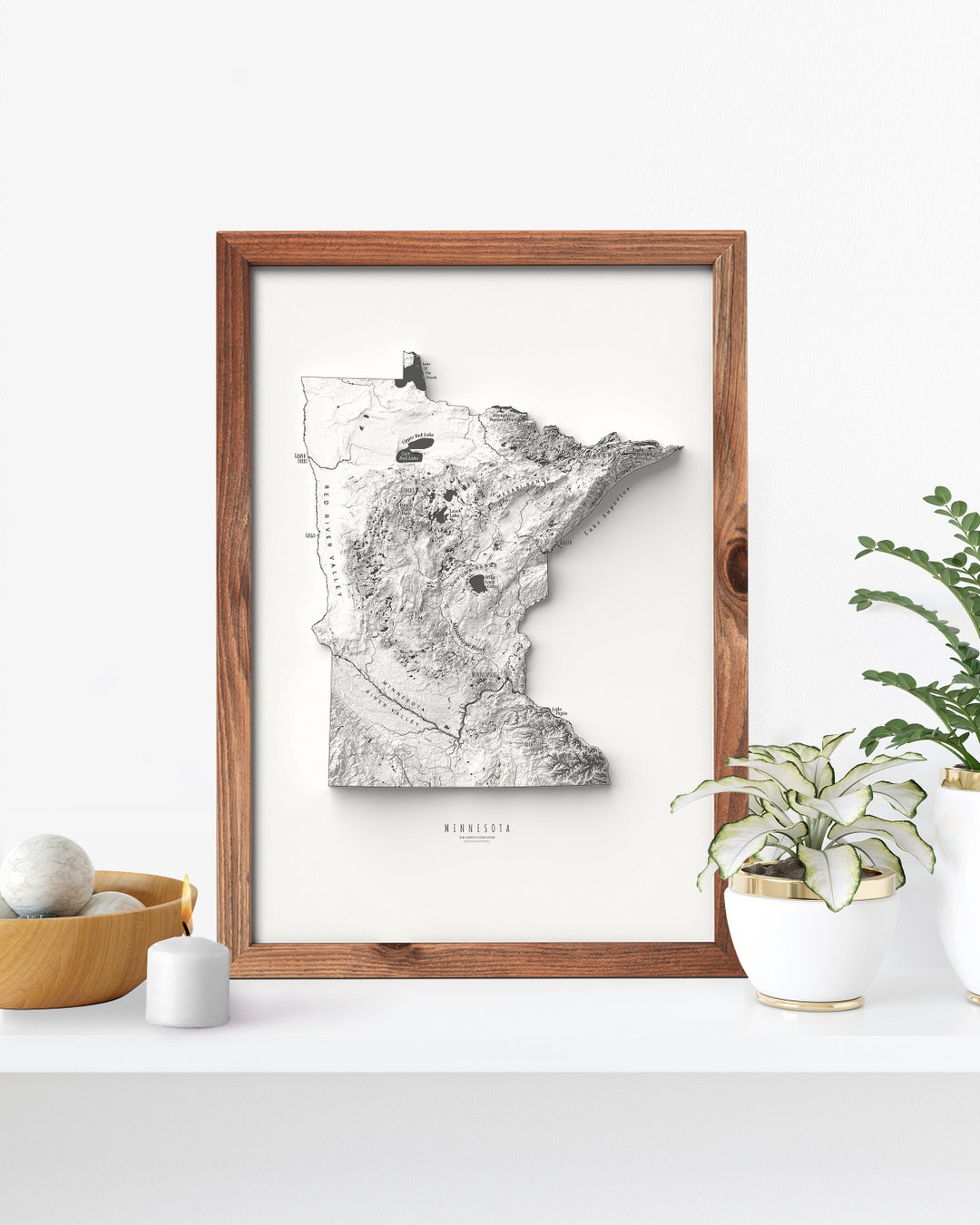 Minnesota Wall Art, Minnesota Map, Map of Minnesota, Housewarming Gift ...