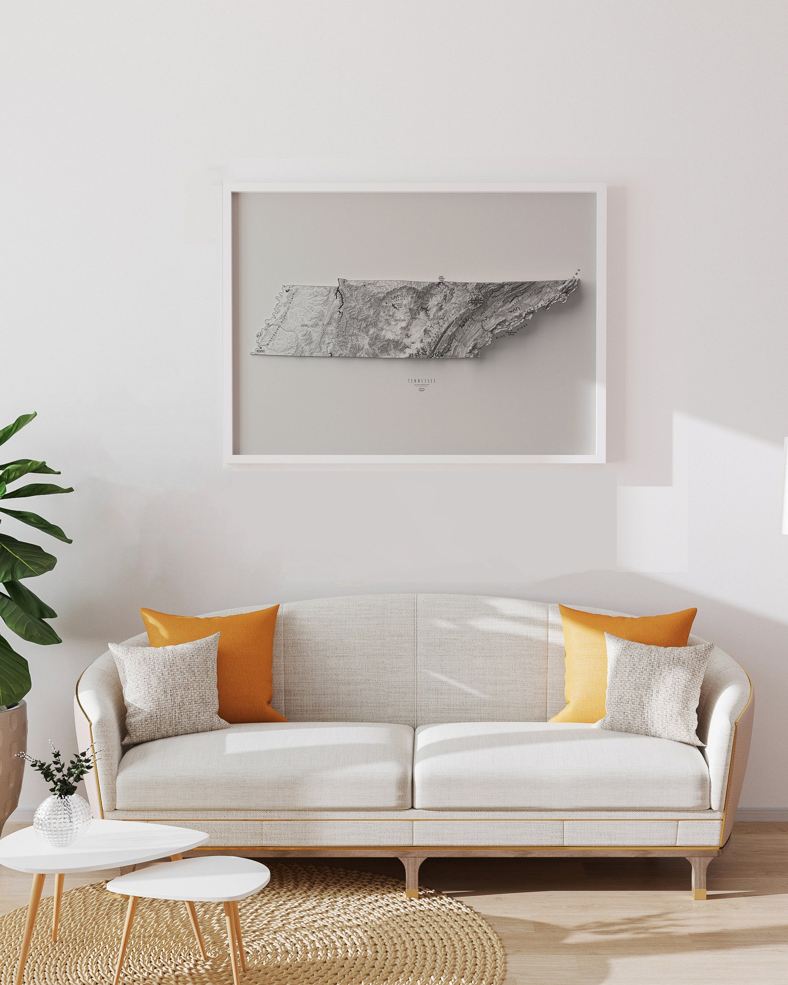 Tennessee Map Tennessee Wall Art Topographic Map Tennessee - Etsy