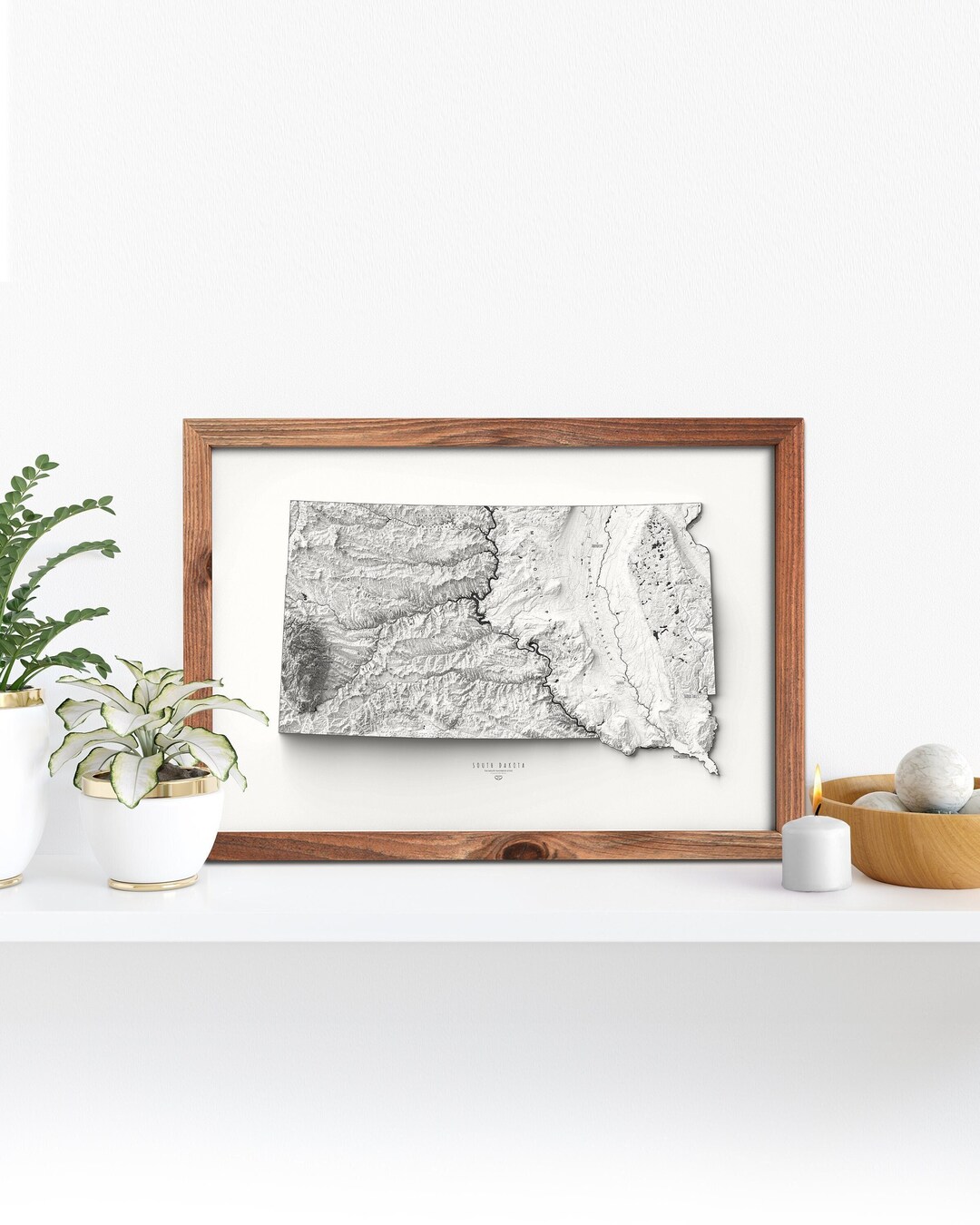South Dakota Map W/ Volga and Black Elk Peek - Etsy