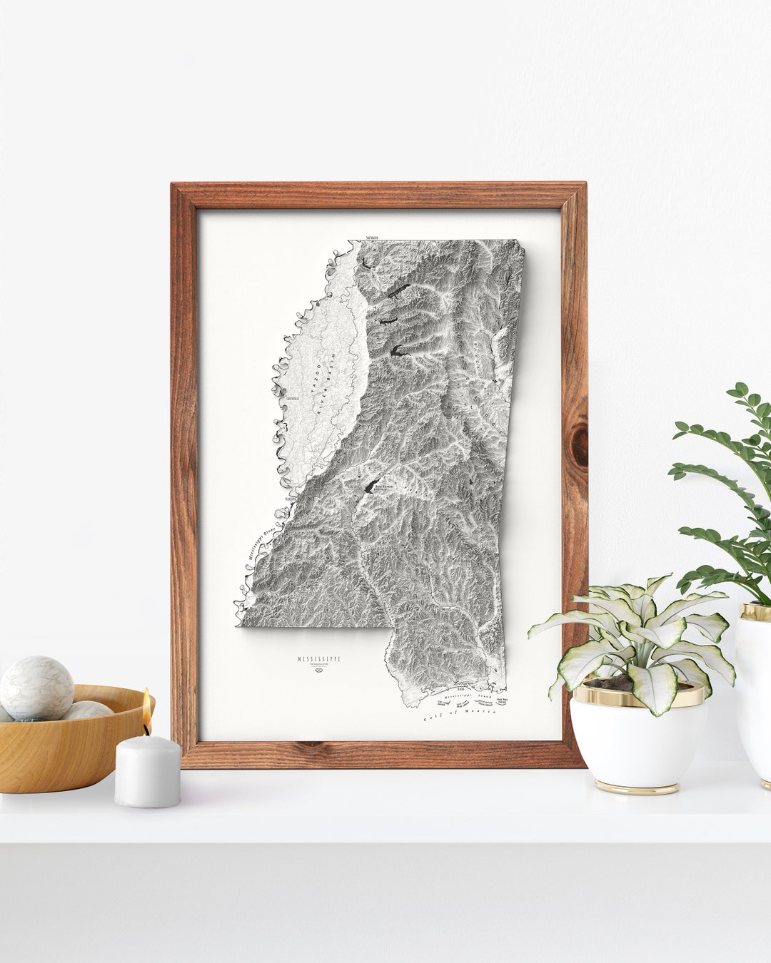 Mississippi Map, Mississippi Wall Art, Topographic Map, Mississippi ...