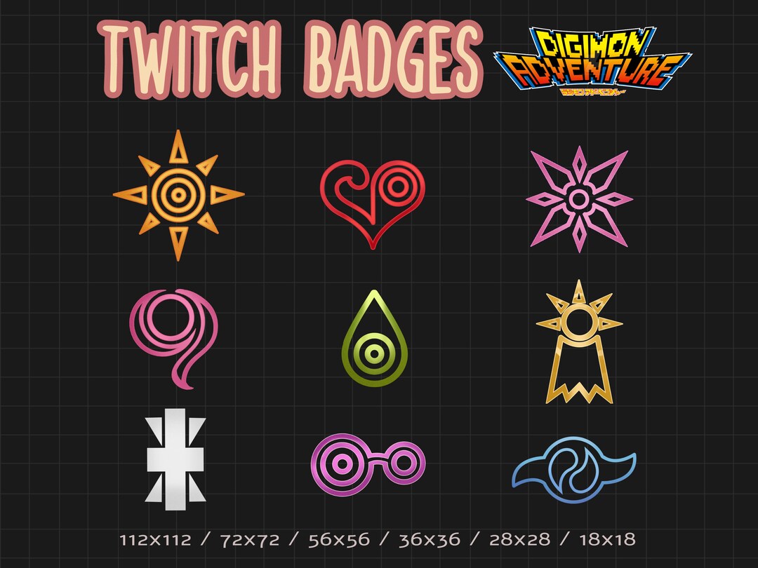 Digimon Crest Sub Badges for Twitch Streams - Etsy