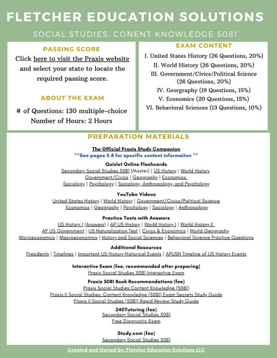 Praxis Social Studies 5081