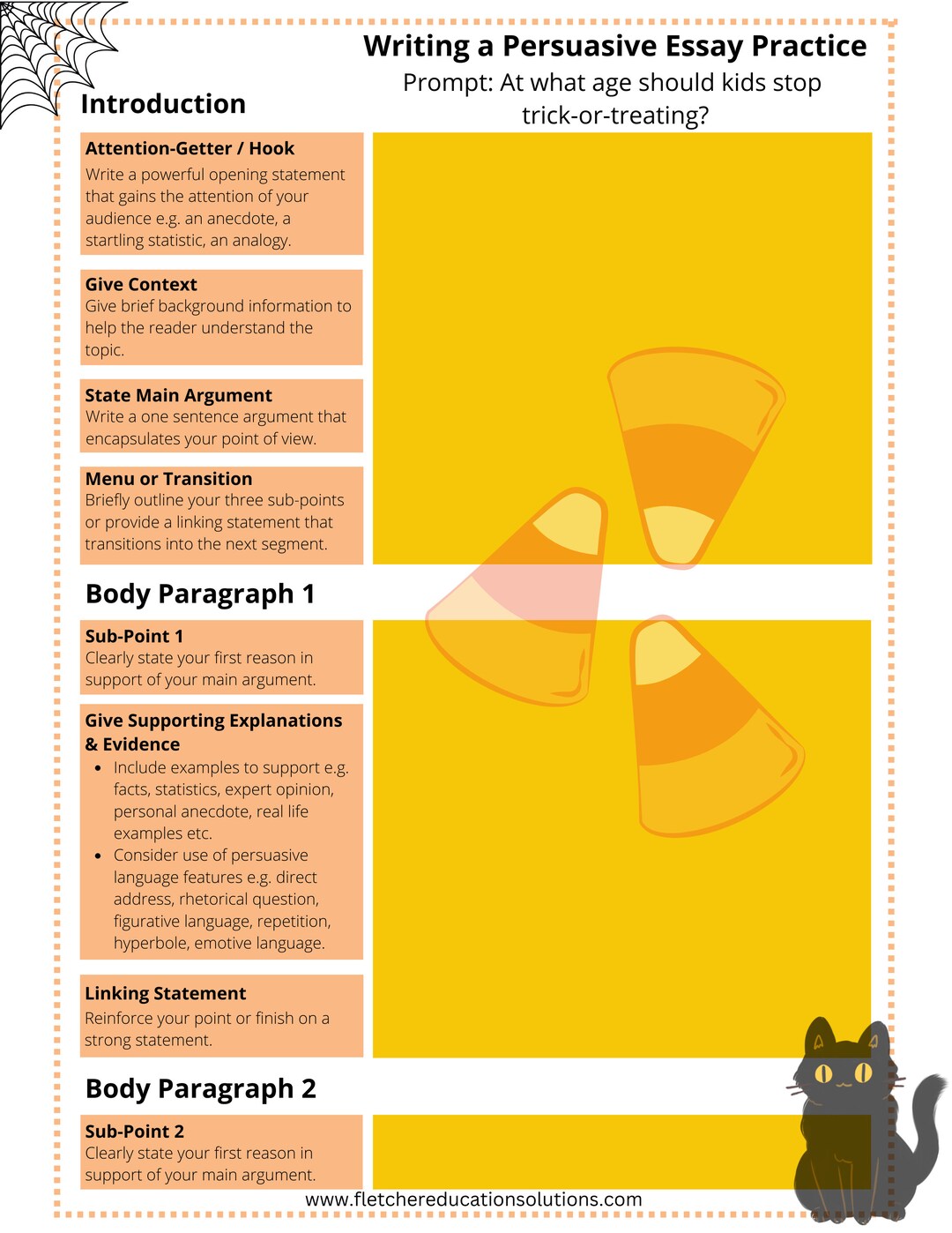 Fun Halloween Persuasive Writing Essay Practice - Etsy
