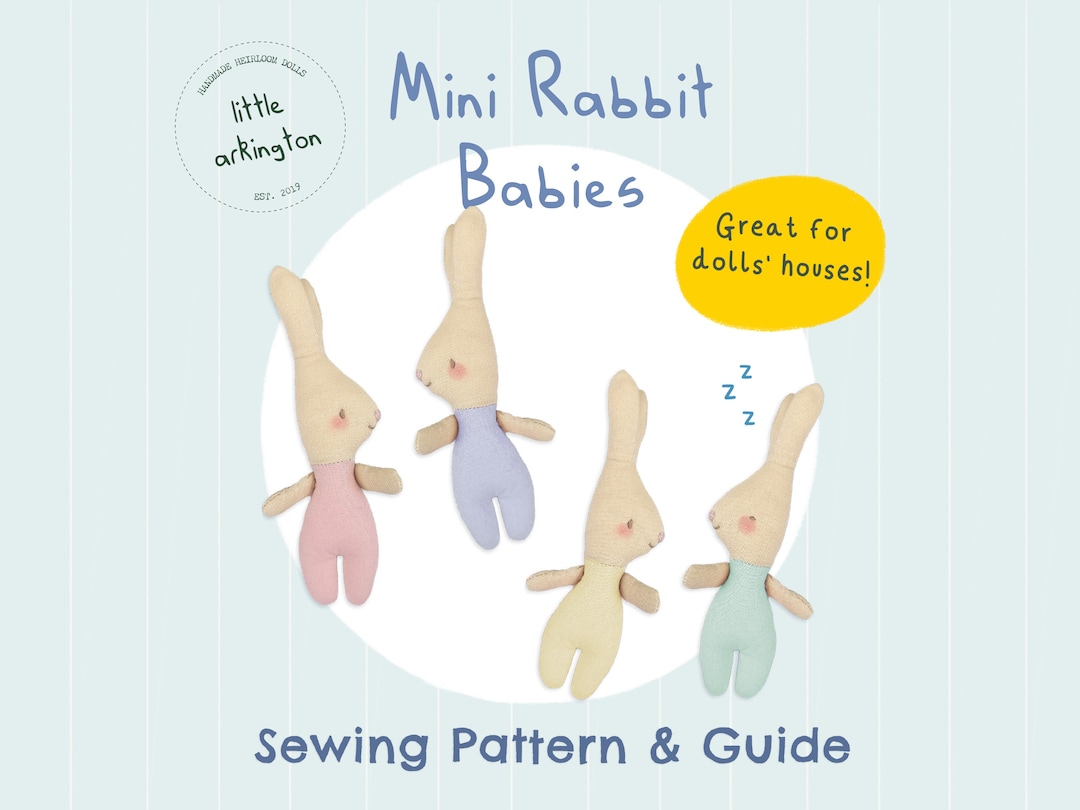 DIY Mini Rabbit Baby Sewing Pattern Cute Kawaii Scandi Rag - Etsy