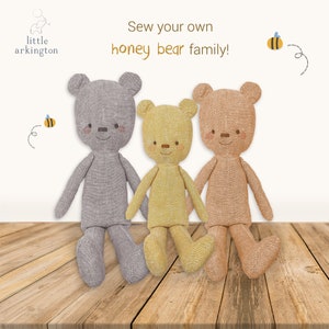 DIY Mini Teddy Bear Family Toy Crafts Sewing Pattern | Rustic Scandi ...