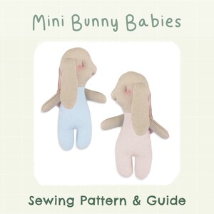 DIY Mini Bunny Babies Toy Sewing Pattern Cute Kawaii Scandi Rag Doll ...