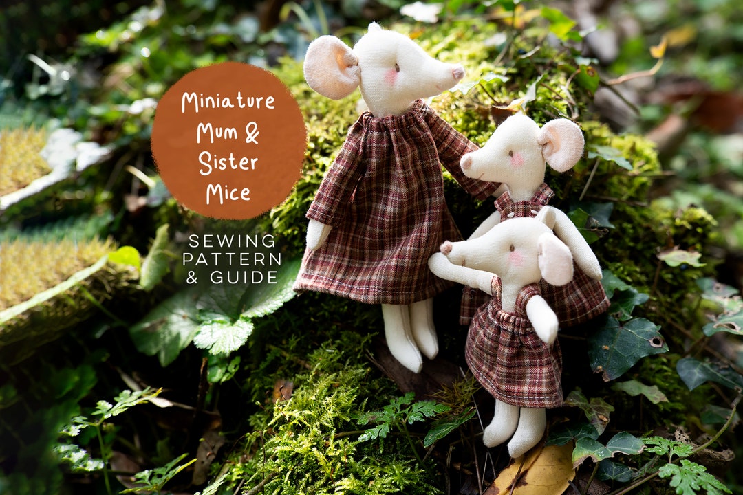 DIY Mini Mum & Sisters Mice With Skirt Sewing Pattern | Cute Kawaii ...