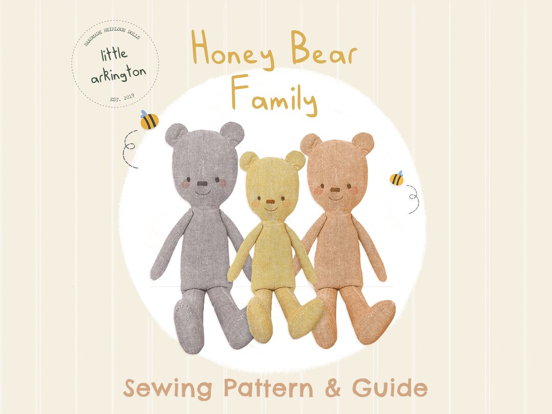 DIY Mini Teddy Bear Family Toy Crafts Sewing Pattern | Rustic Scandi ...