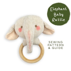 DIY Elephant Baby Rattle Plushie Sewing Pattern | Cute Scandi Rag ...
