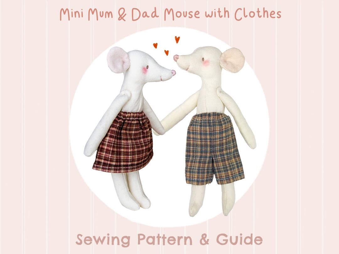 DIY Mini Mum & Dad Mouse With Clothes | Sewing Pattern Instructions ...