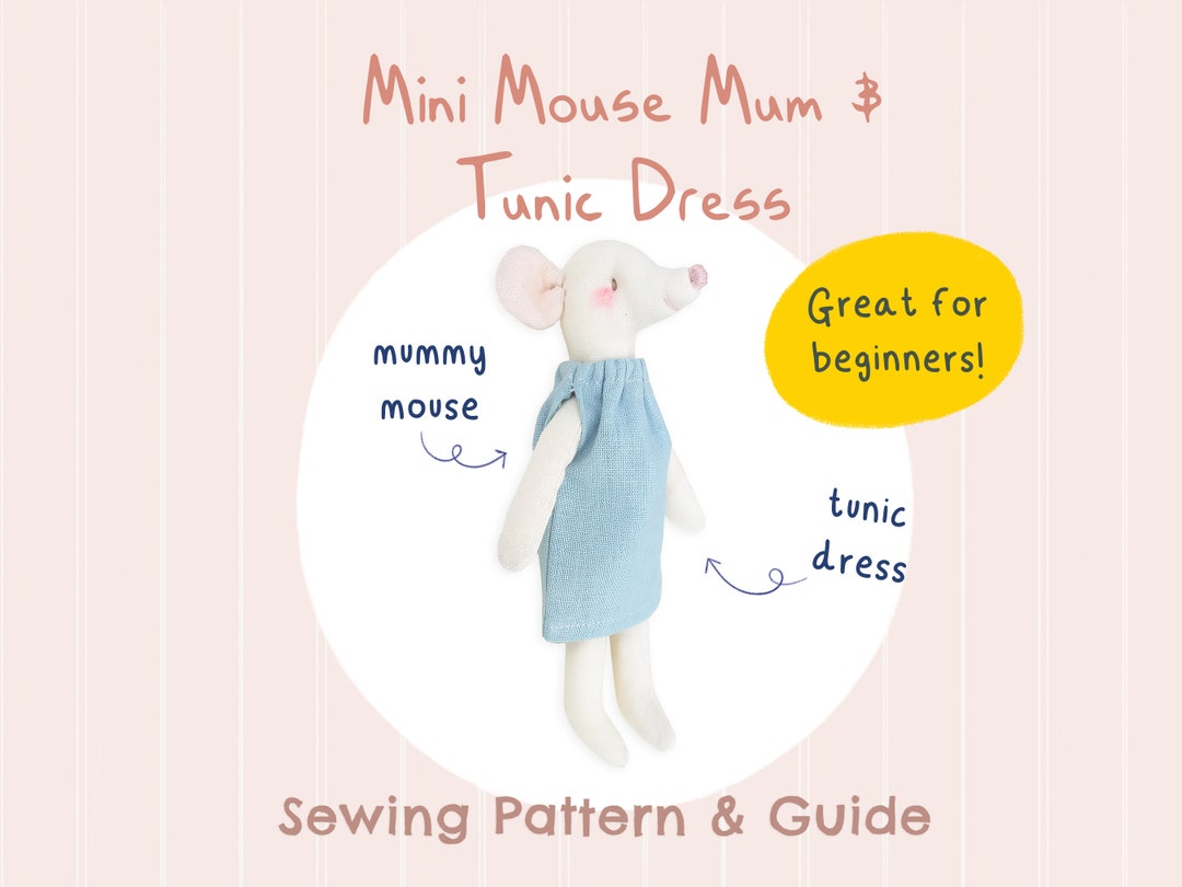 DIY Mini Mummy Mouse & Dress Sewing Pattern | Cute Kawaii Scandi Rag ...