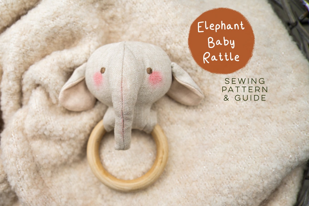 DIY Elephant Baby Rattle Plushie Sewing Pattern | Cute Scandi Rag ...