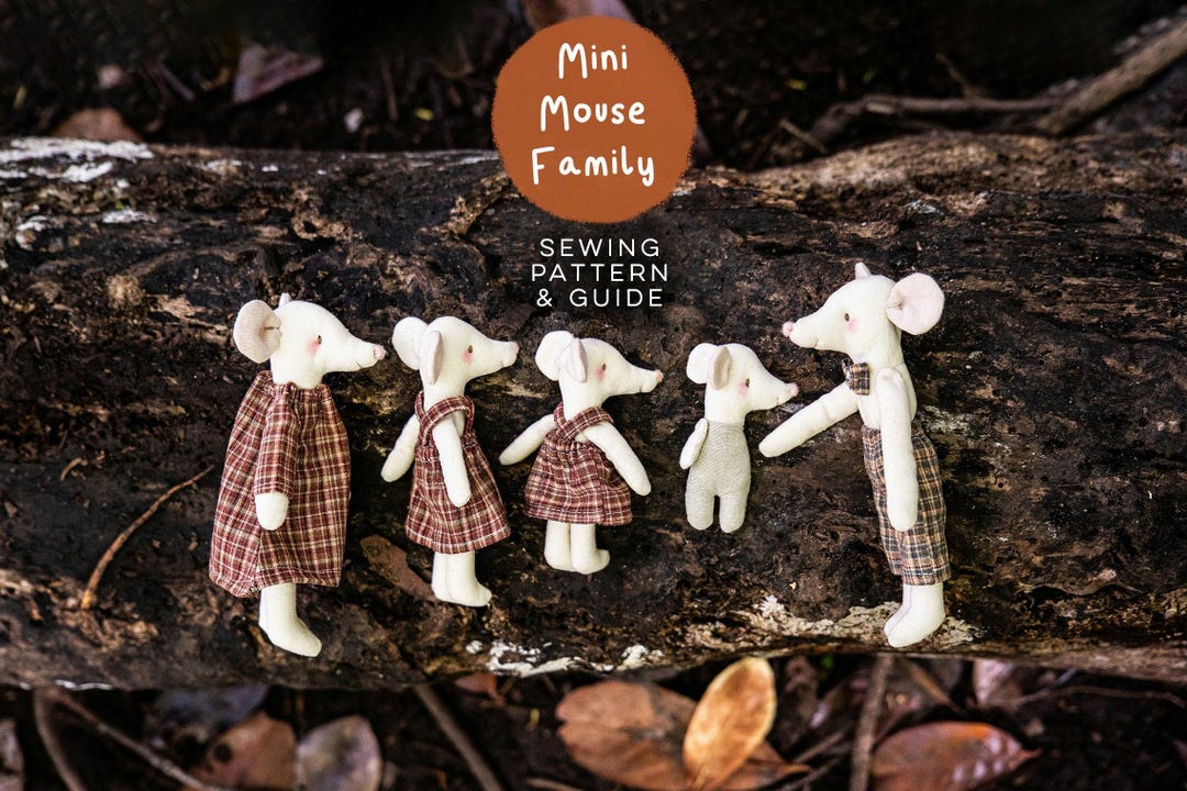 DIY Mini Mouse Family Dollhouse Toy Sewing Pattern | Cute Kawaii Scandi ...