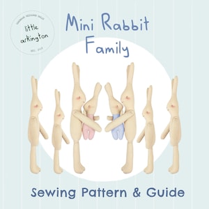 DIY Mini Toy Rabbit Sewing Pattern Family Instructions Bunny Scandi ...
