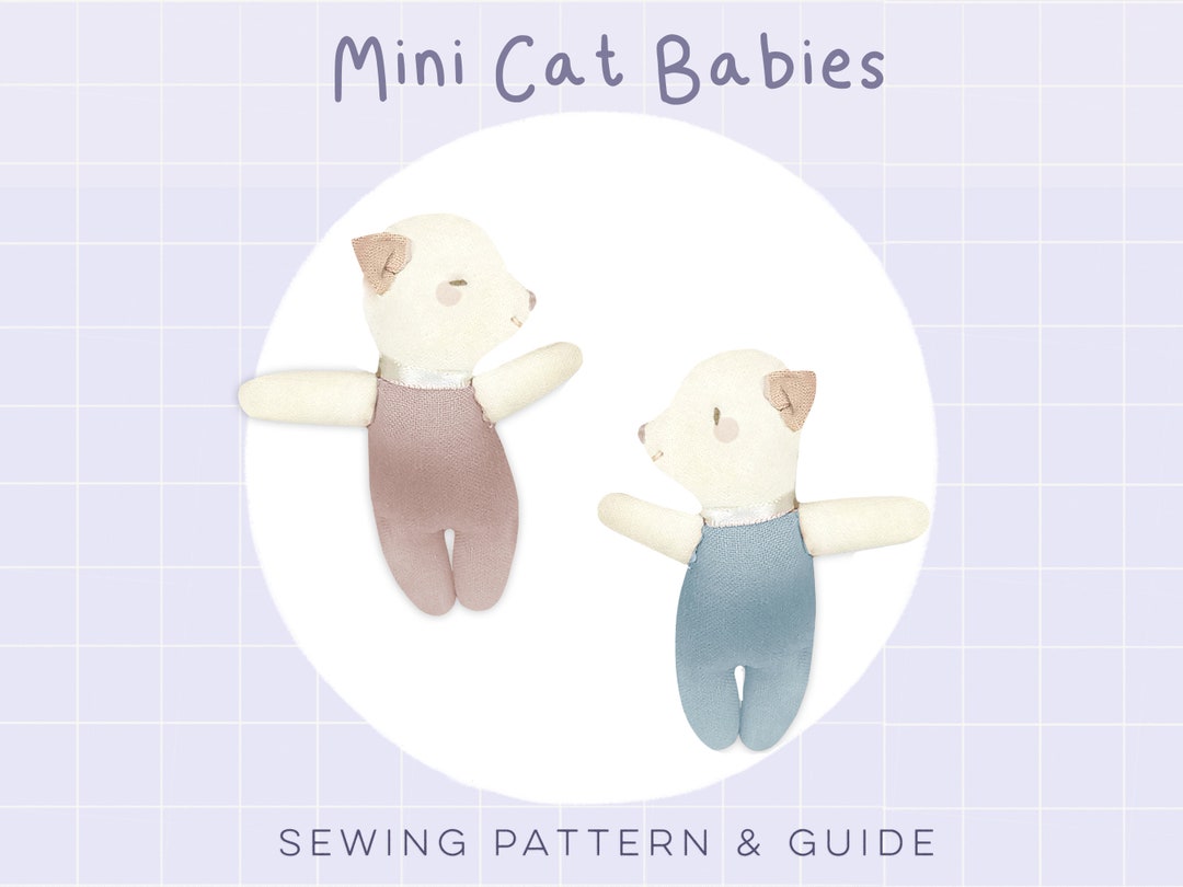 DIY Mini Cat Babies Toy Sewing Pattern Cute Kawaii Scandi Rag Doll ...