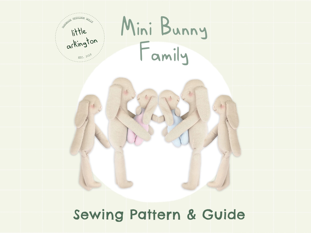 DIY Mini Toy Bunny Sewing Pattern Family Instructions Complete Rabbit ...