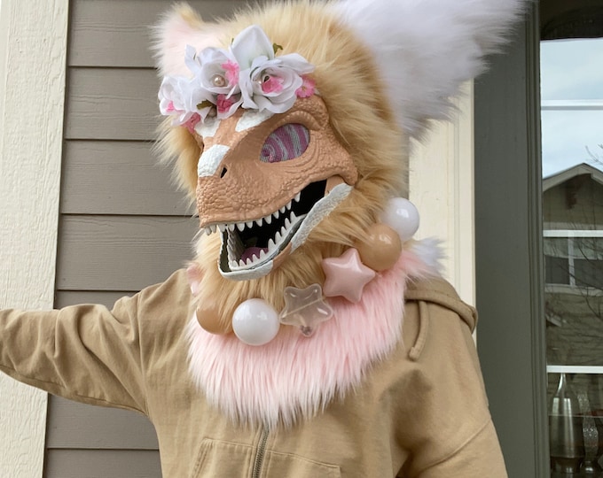 Raptor Mask Premade Head and Necklace Love Themed - Etsy