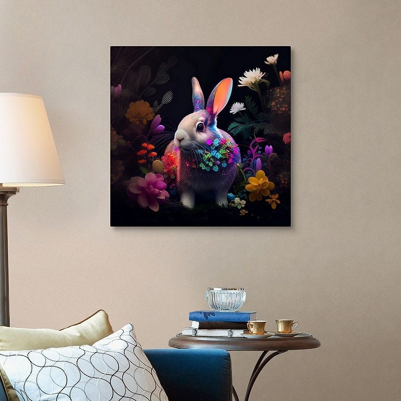 Cute Bunny Canvas, Cute Baby Bunny, Bunny Art, Wall Canvas, Rabbit ...