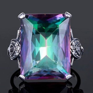 Mystic Rainbow Topaz Ringgift for Momlab Created Mystic - Etsy