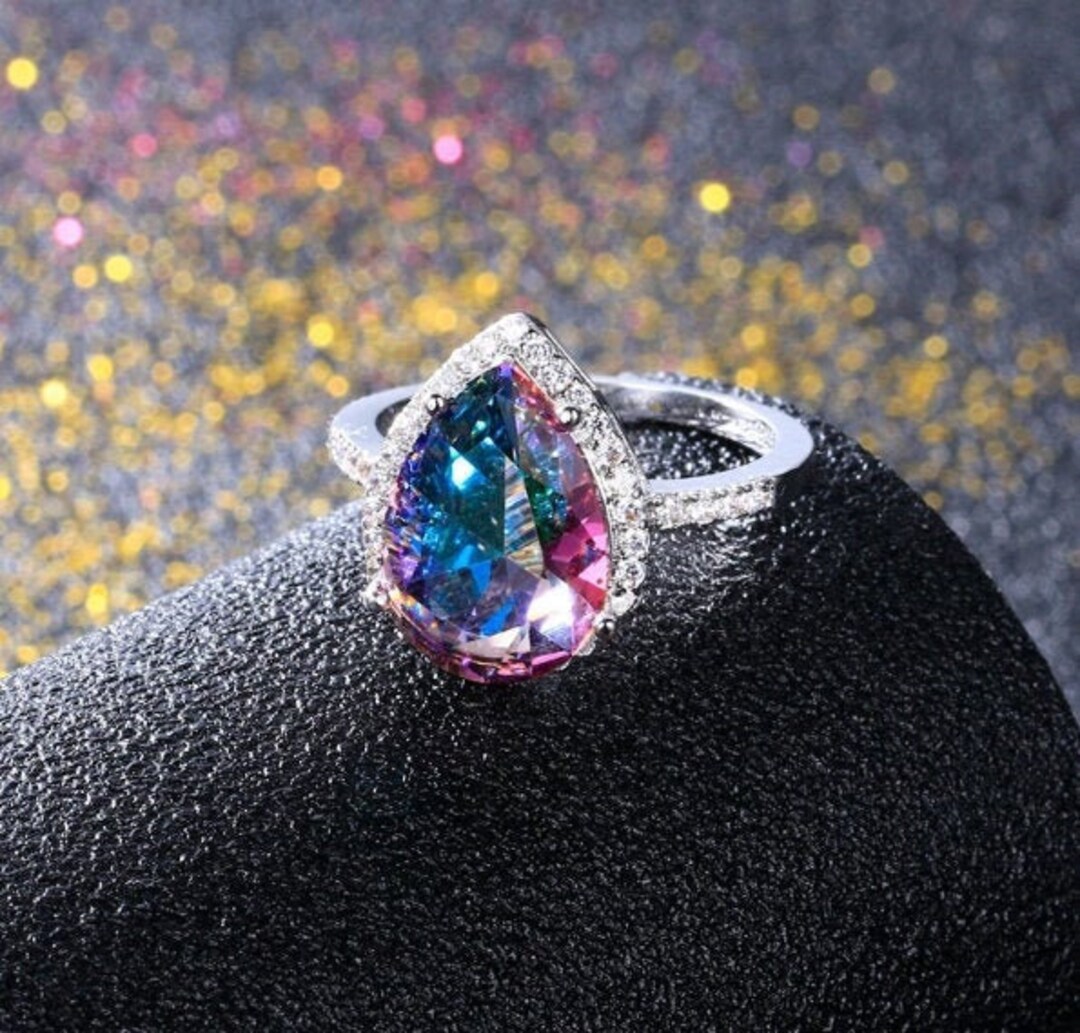 Mystic Rainbow Topaz Ringgift for Momlab Created Mystic - Etsy