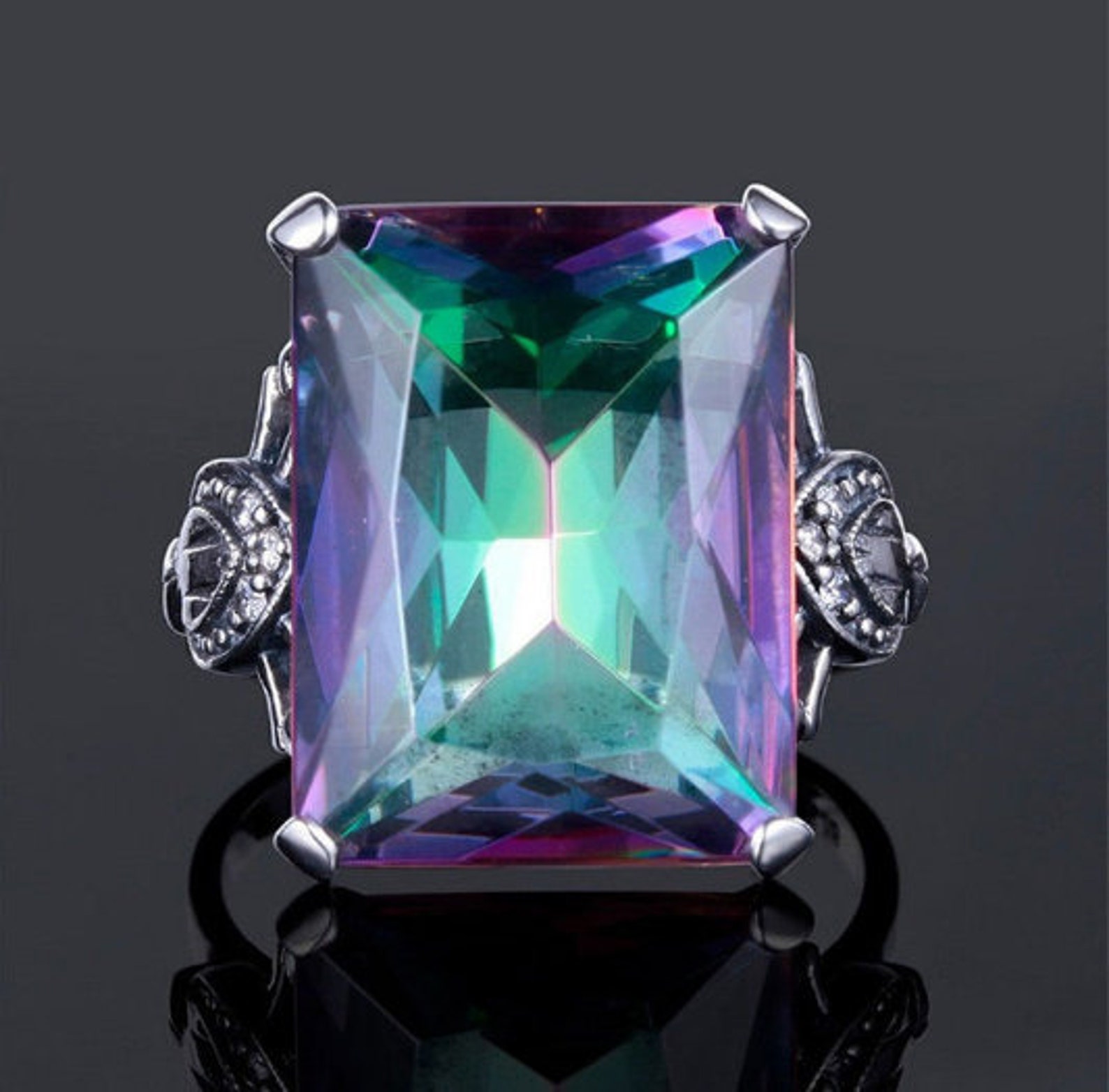 Mystic Rainbow Topaz Ringgift for Momlab Created Mystic - Etsy