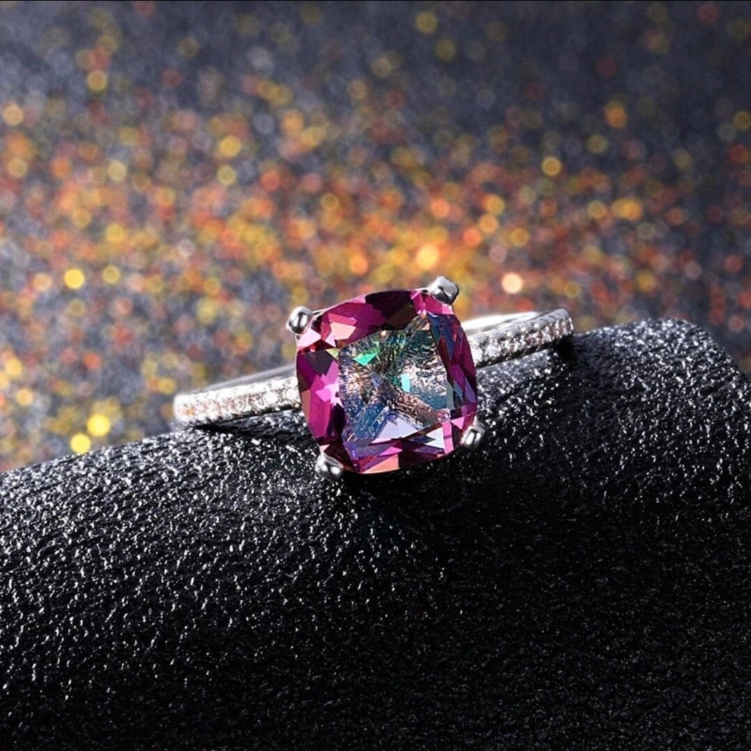 Rainbow Topaz Ring Cushion Rainbow Topaz Ring Gift for Her - Etsy