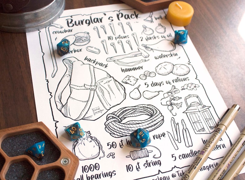 Burglar's Pack Visual Aid Coloring Page Digital - Etsy