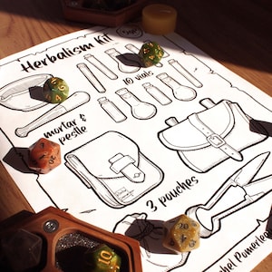 Herbalism Kit | Visual Aid Coloring Page | Digital Download | D&D 5e ...