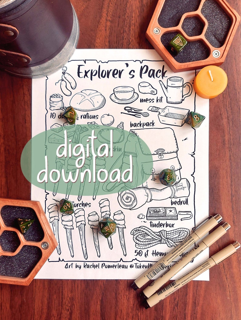 Explorer's Pack Visual Aid Coloring Page Digital - Etsy