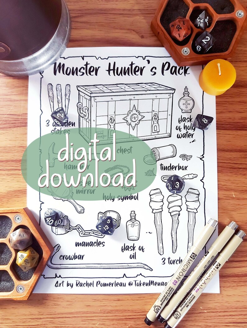 Monster Hunter's Pack Visual Aid Coloring Page Digital - Etsy